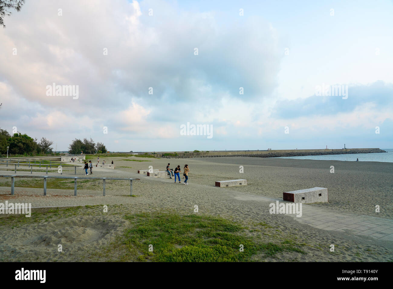 Sunset Platform, a famous scenic spots in Tainan, Taiwan Stock Photo ...