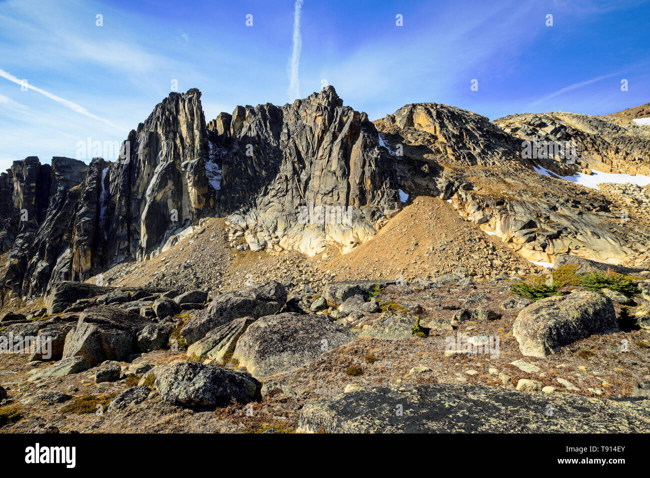 Rock formations at Cathedral provincial park in British Columbia ...