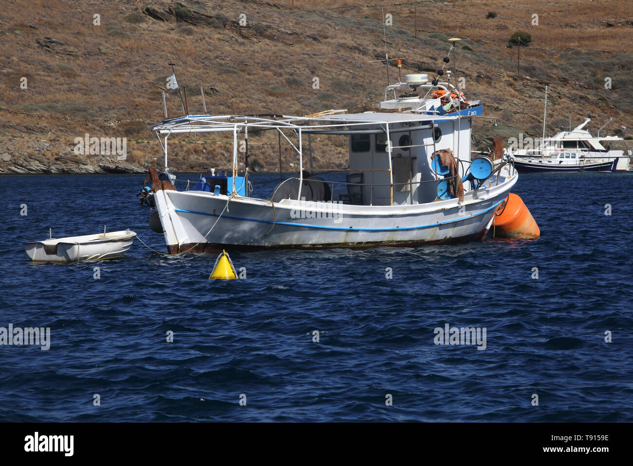 Vourkari Kea Island Greece Fishing Boat Stock Photo - Alamy