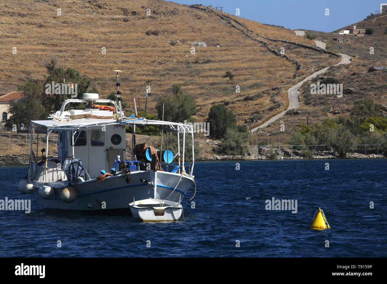 Vourkari Kea Island Greece Fishing Boat Stock Photo - Alamy