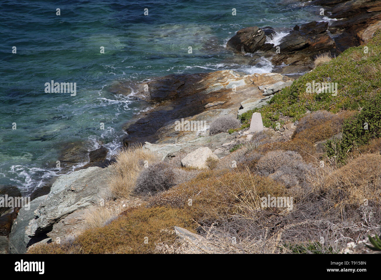 Port Korissia Kea Island Greece Seashore Stock Photo - Alamy