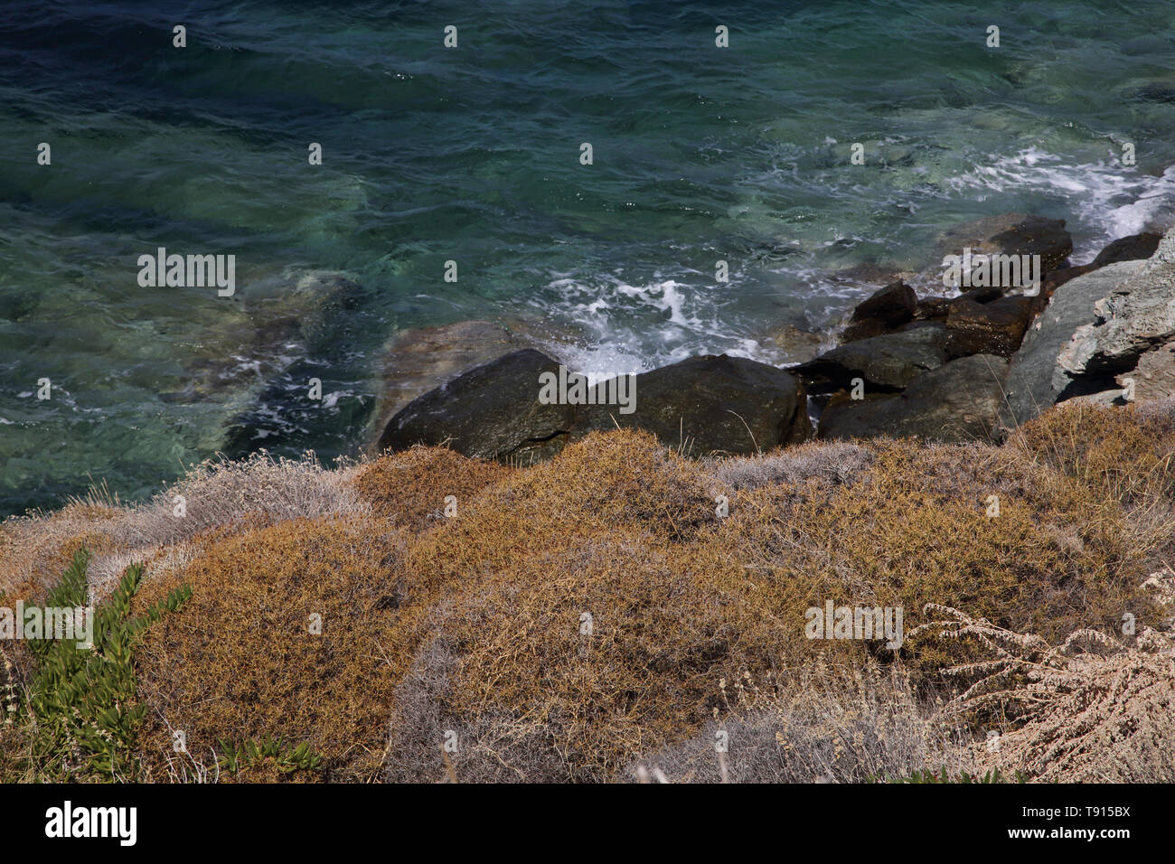 Port Korissia Kea Island Greece Seashore Stock Photo - Alamy