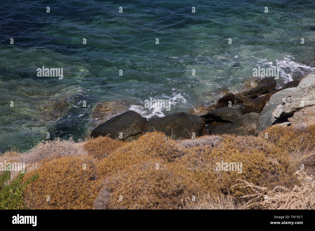 Port Korissia Kea Island Greece Seashore Stock Photo - Alamy