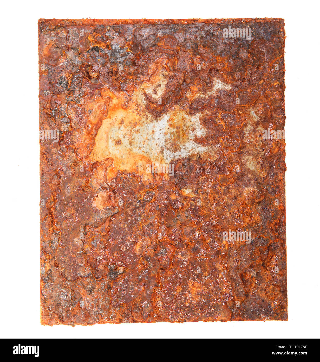 A piece of rusty metal isolated on a white Stock Photo - Alamy