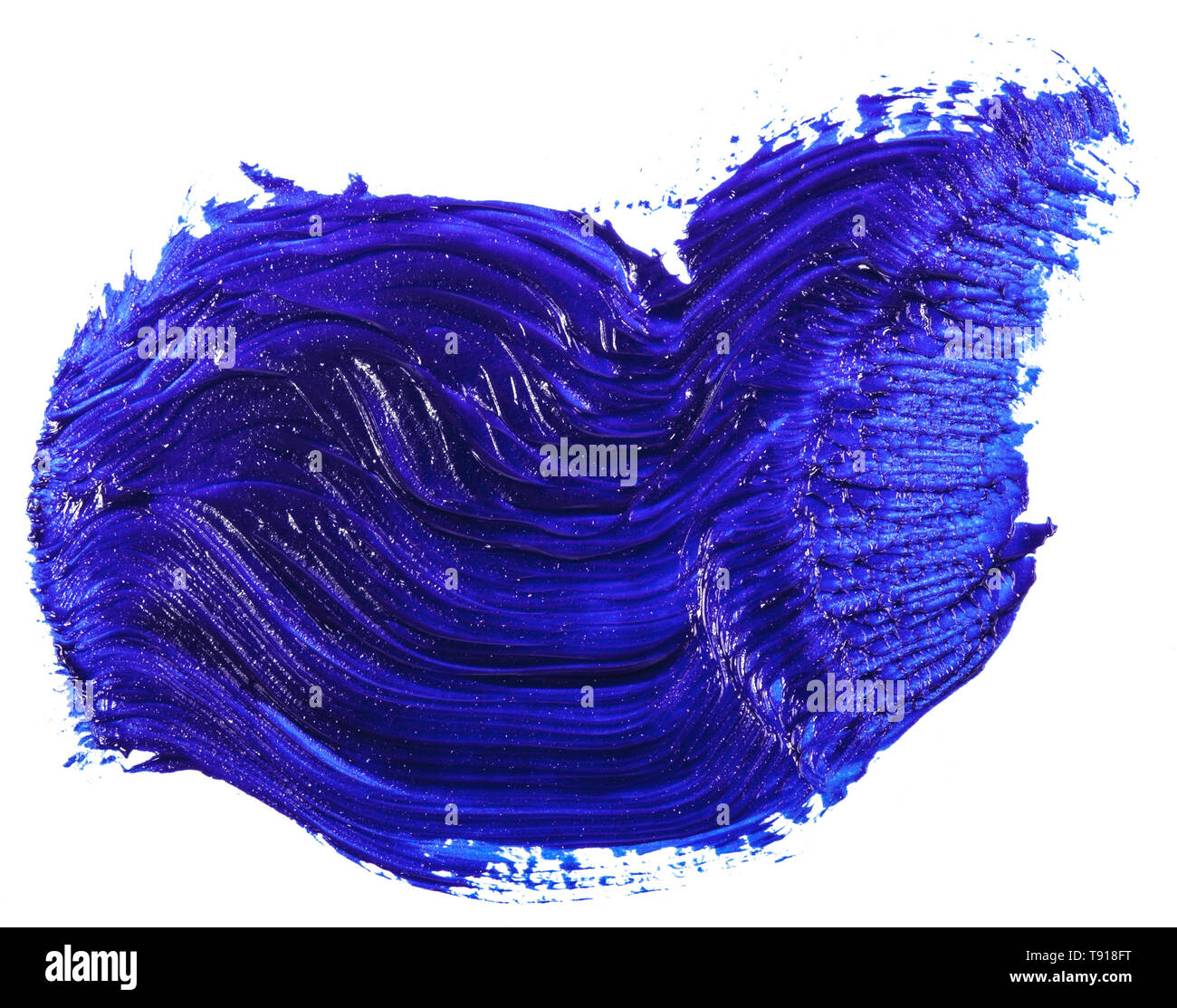 Stain of blue oil paint on white Stock Photo - Alamy
