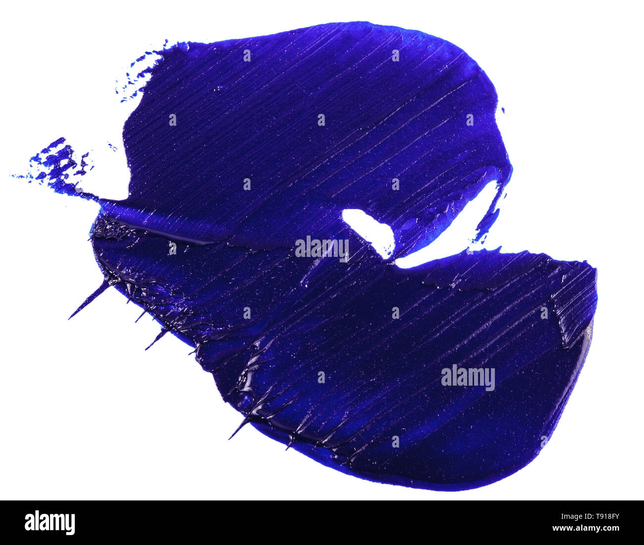 Stain of blue oil paint on white Stock Photo - Alamy