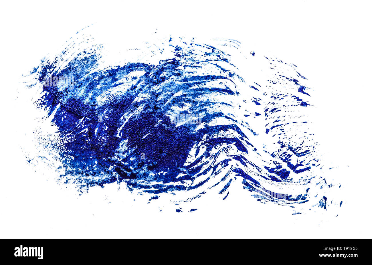 Stain of blue oil paint on white Stock Photo - Alamy