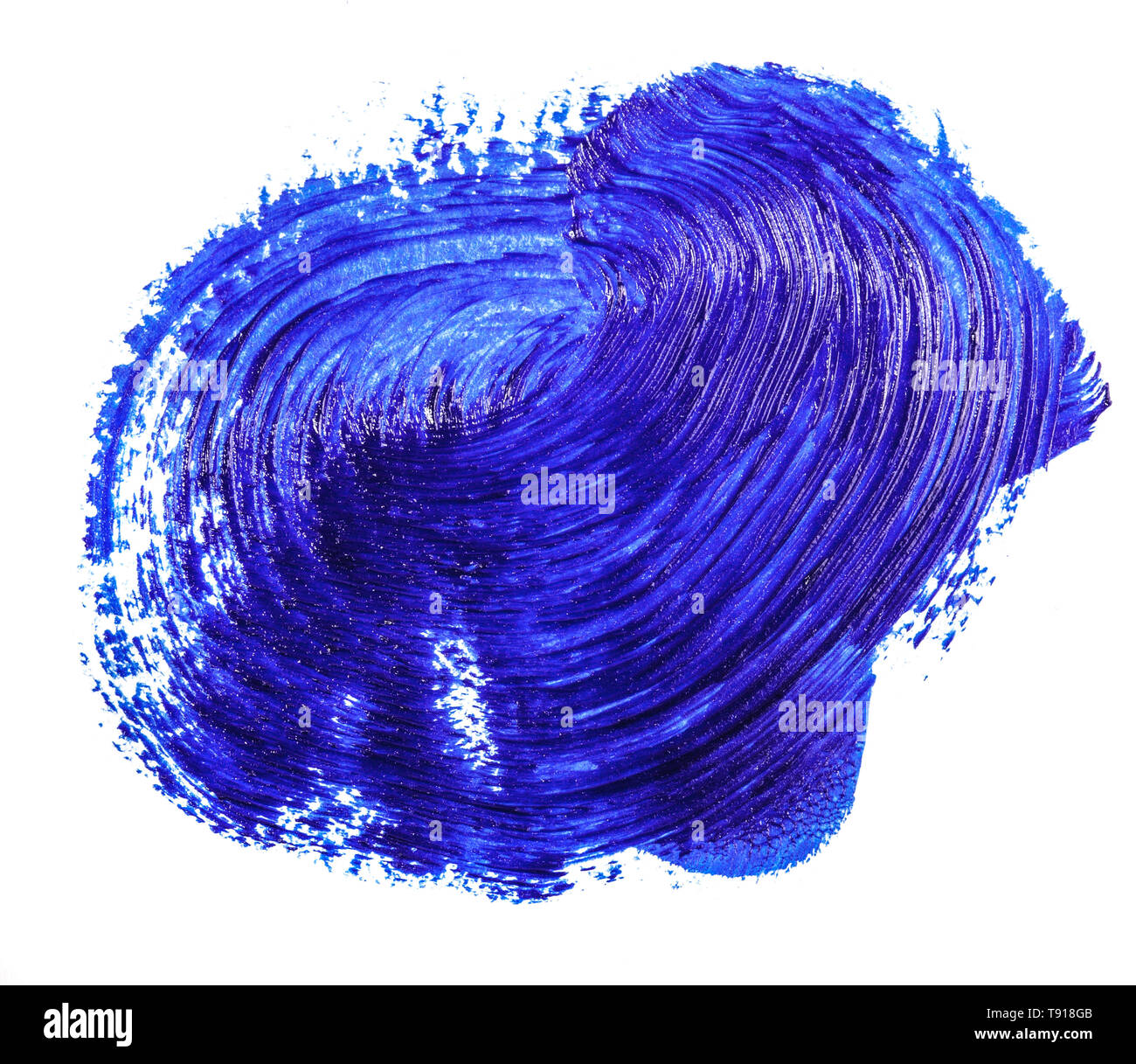 Stain of blue oil paint on white Stock Photo - Alamy