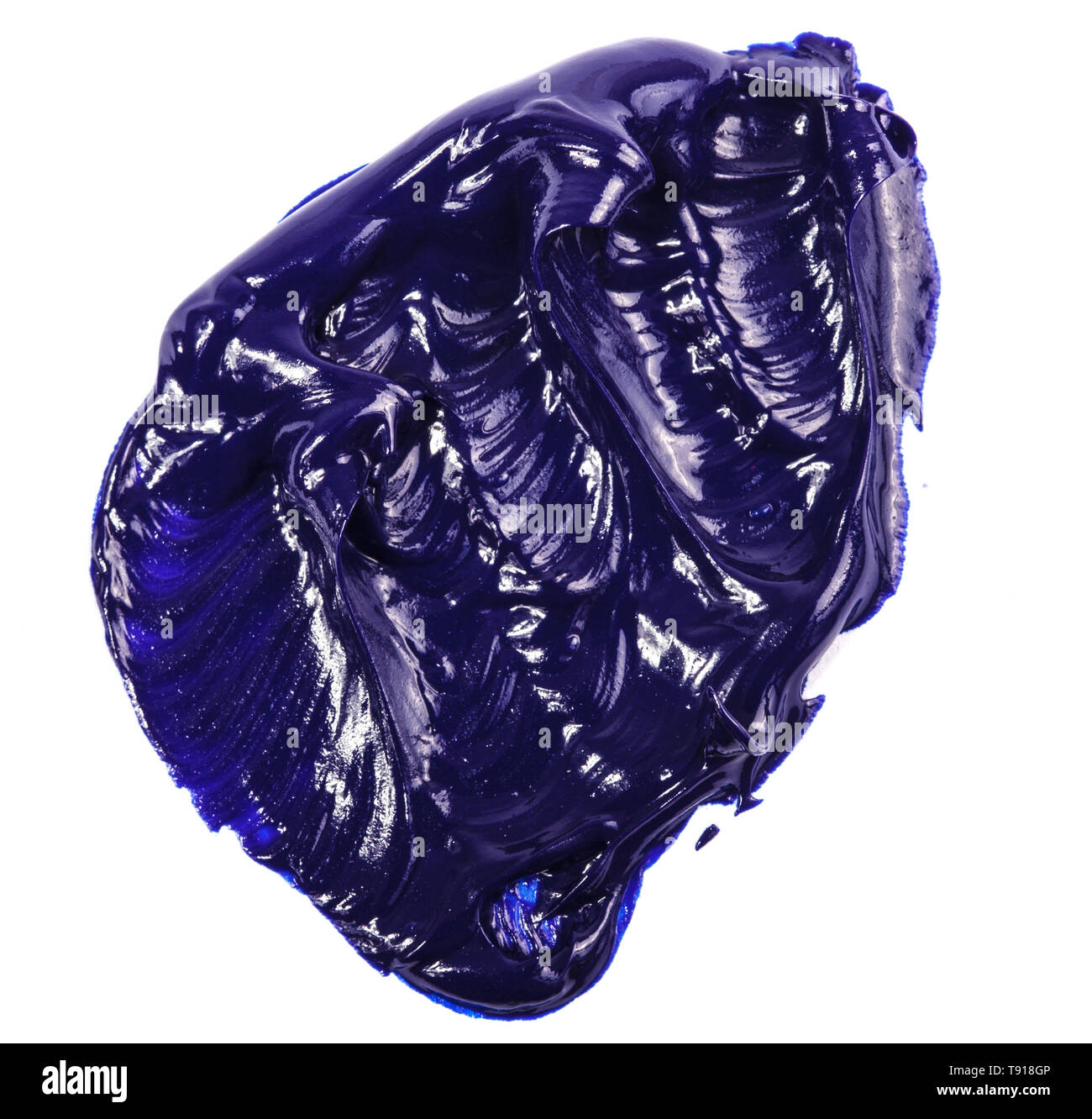 Stain of blue oil paint on white Stock Photo - Alamy