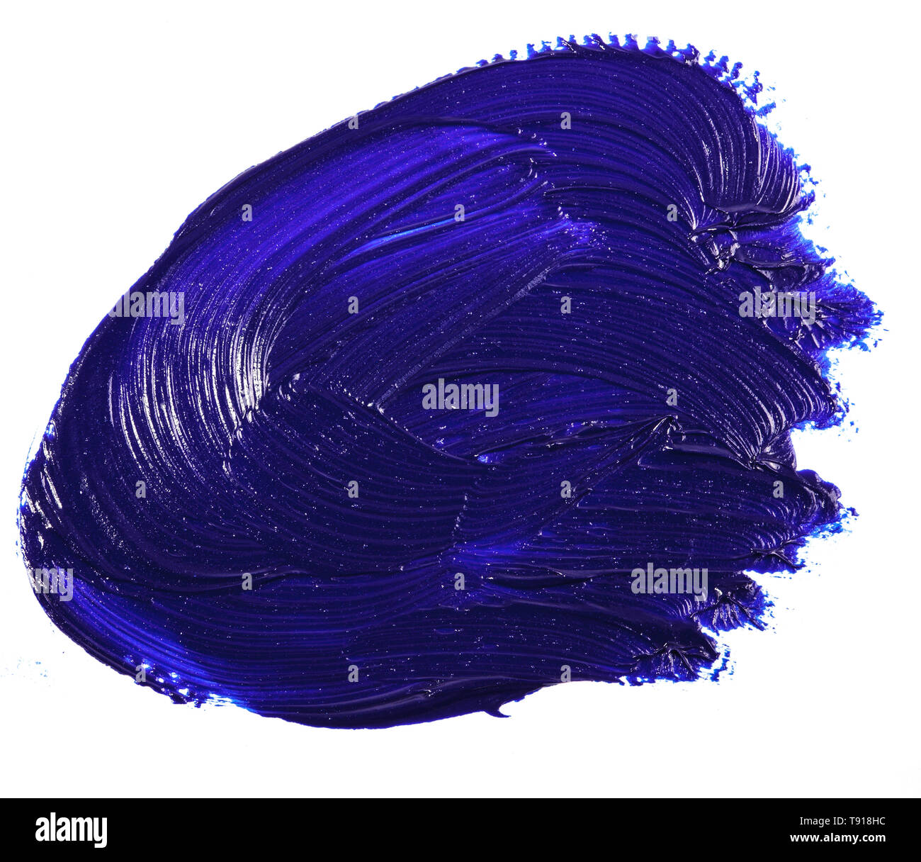 Stain of blue oil paint on white Stock Photo - Alamy