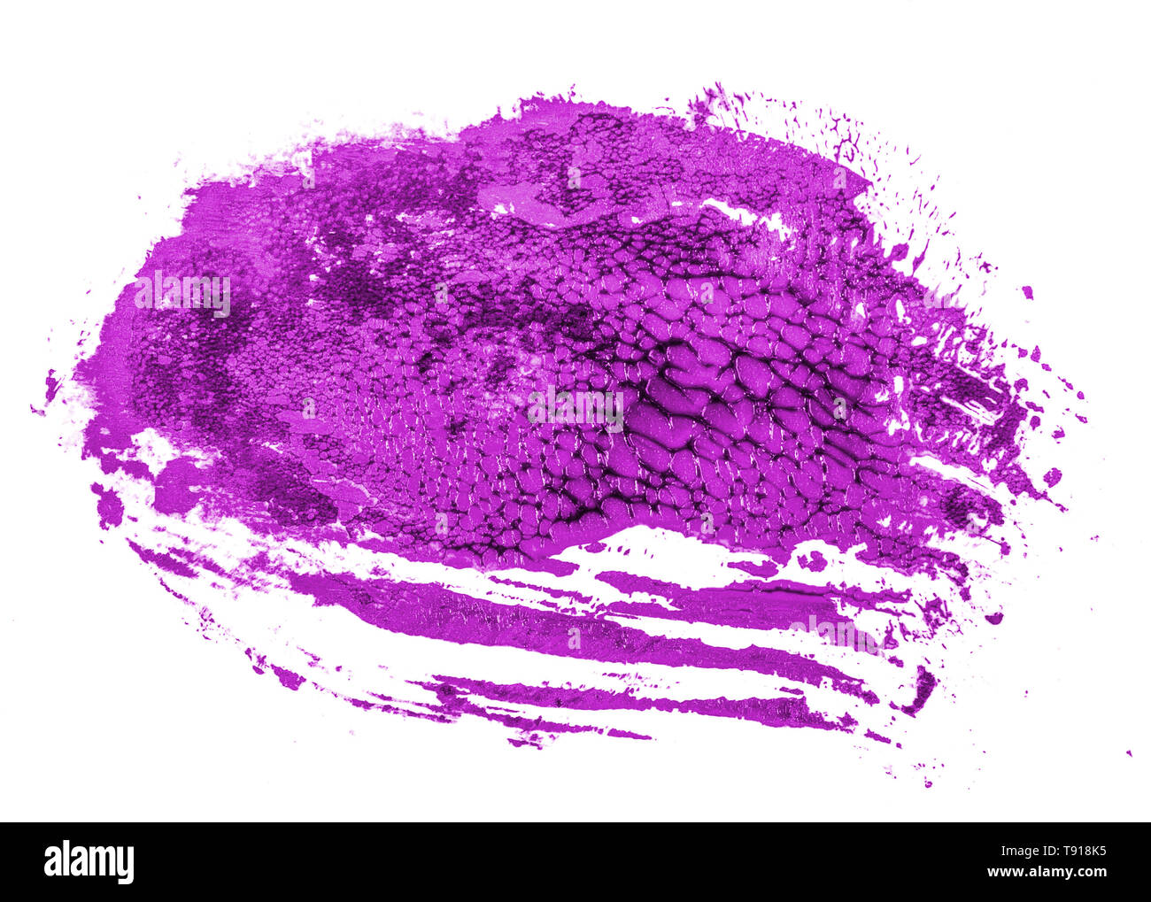 Stain of purple oil paint on white Stock Photo - Alamy