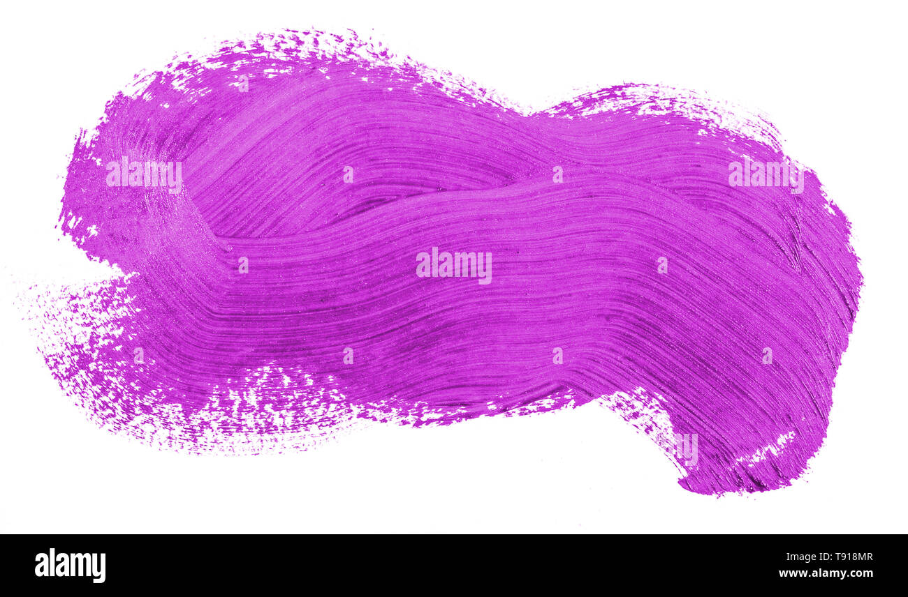 Stain of purple oil paint on white Stock Photo - Alamy