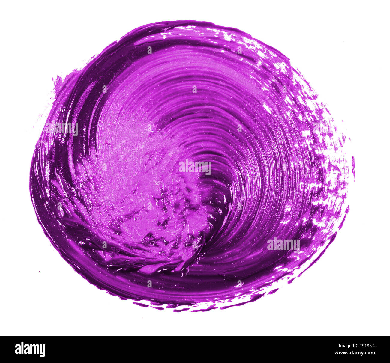 Stain of purple oil paint on white Stock Photo - Alamy