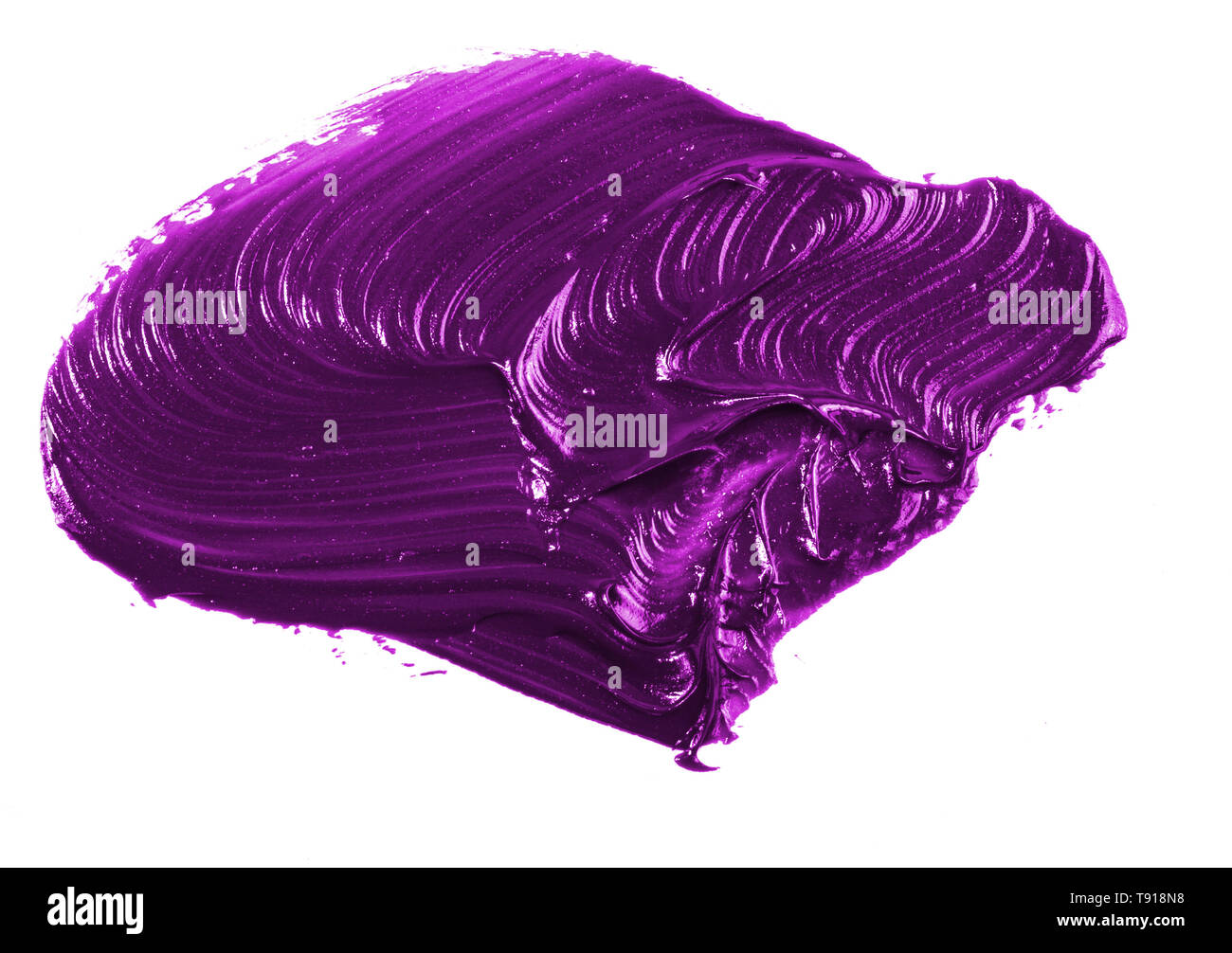 Stain of purple oil paint on white Stock Photo - Alamy