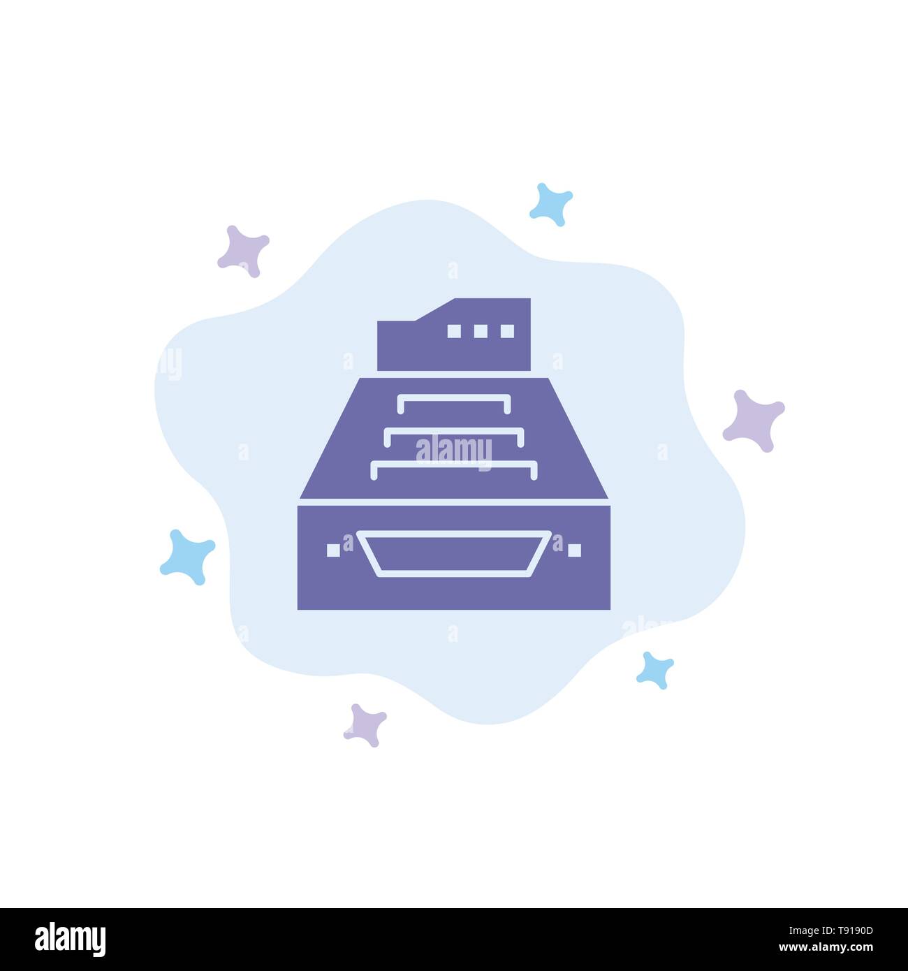 Files Accounting Accounts Data Database Inbox Storage Blue Icon