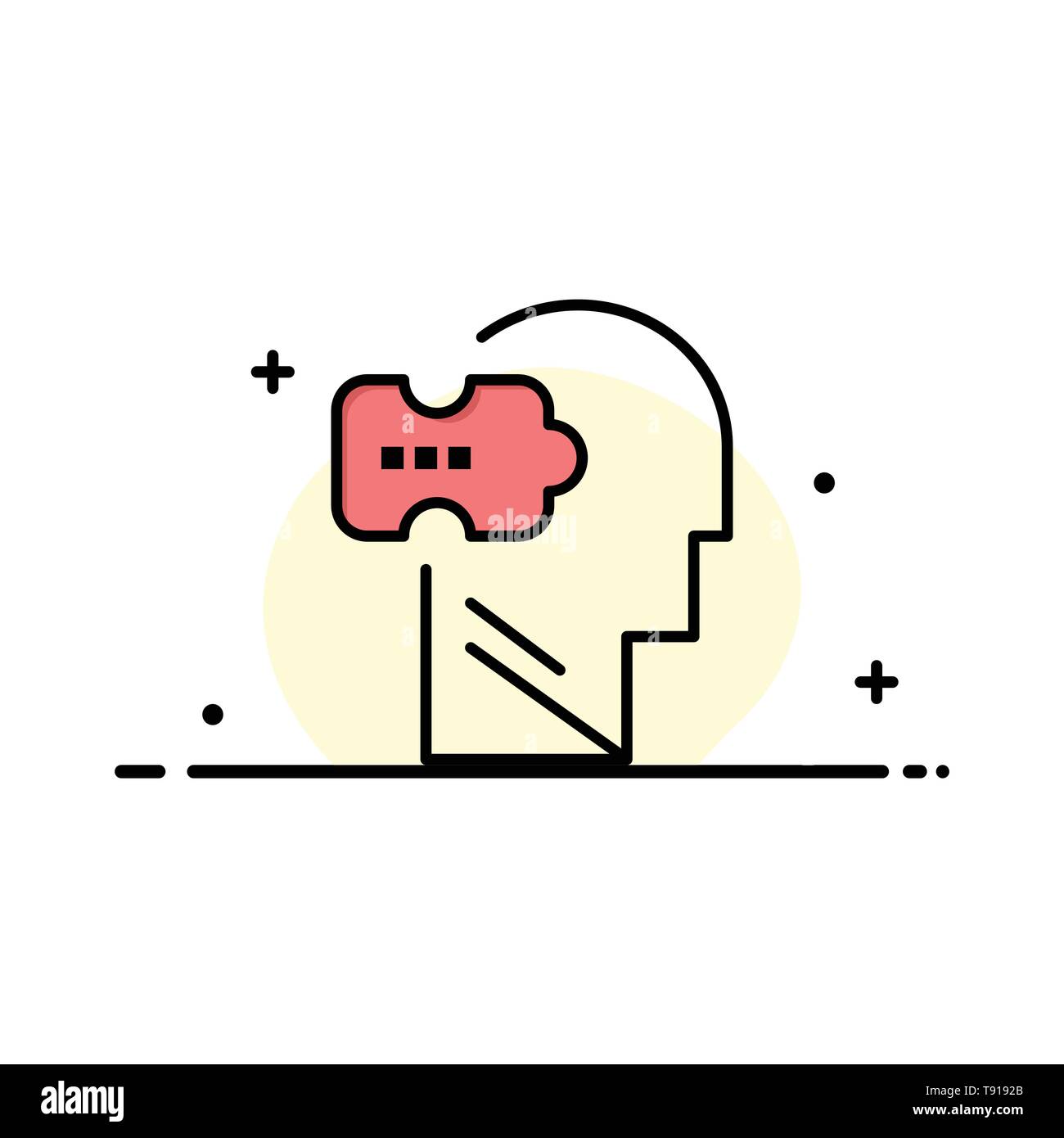 Logic, Mind, Problem, Solving Business Flat Line Filled Icon Vector ...