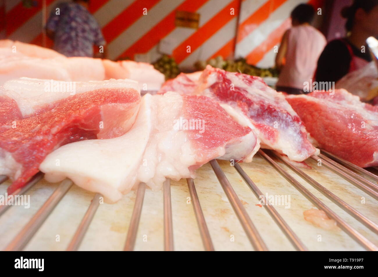 Selling fresh pork Stock Photo - Alamy