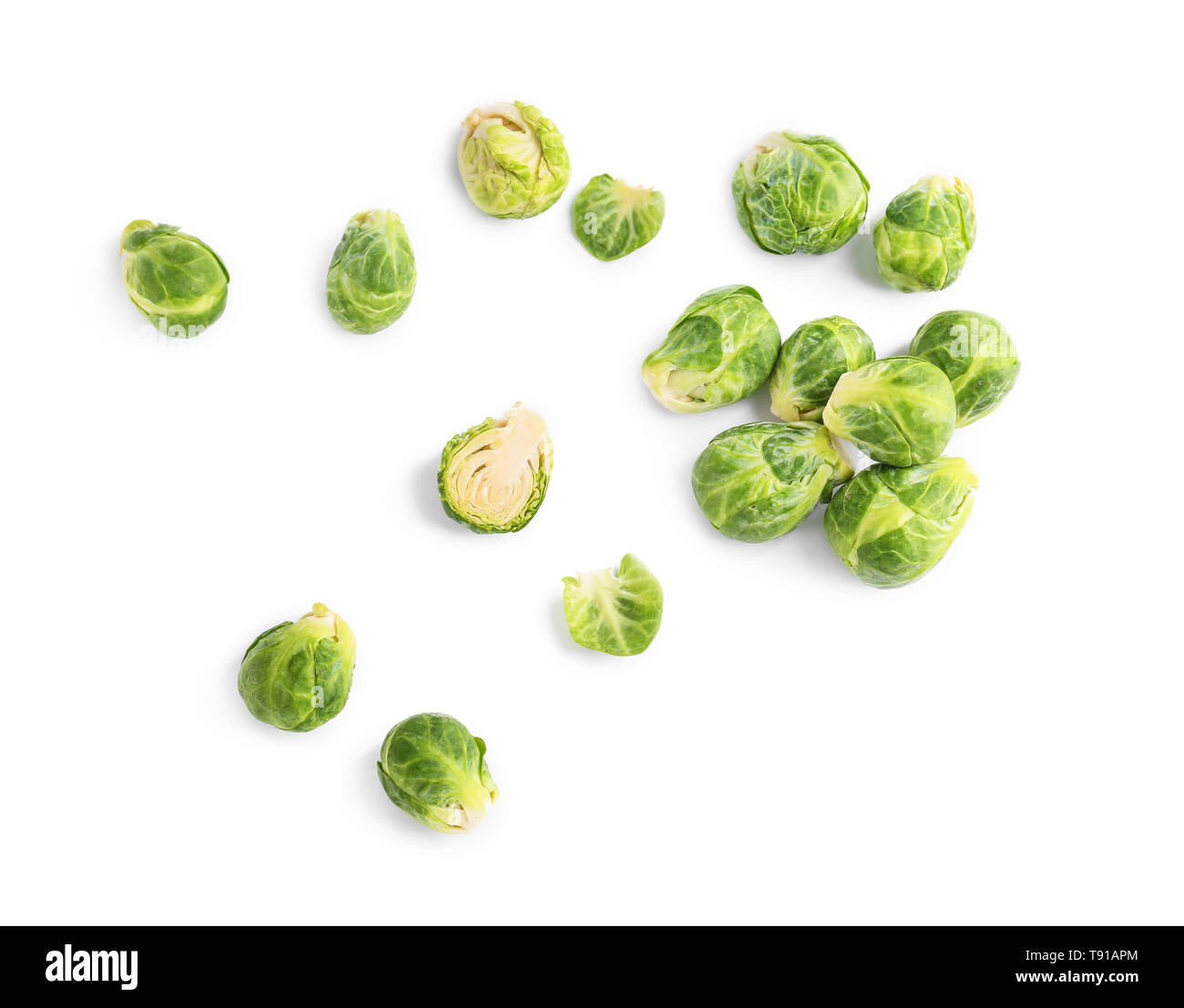 Fresh brussels sprouts on white background Stock Photo - Alamy