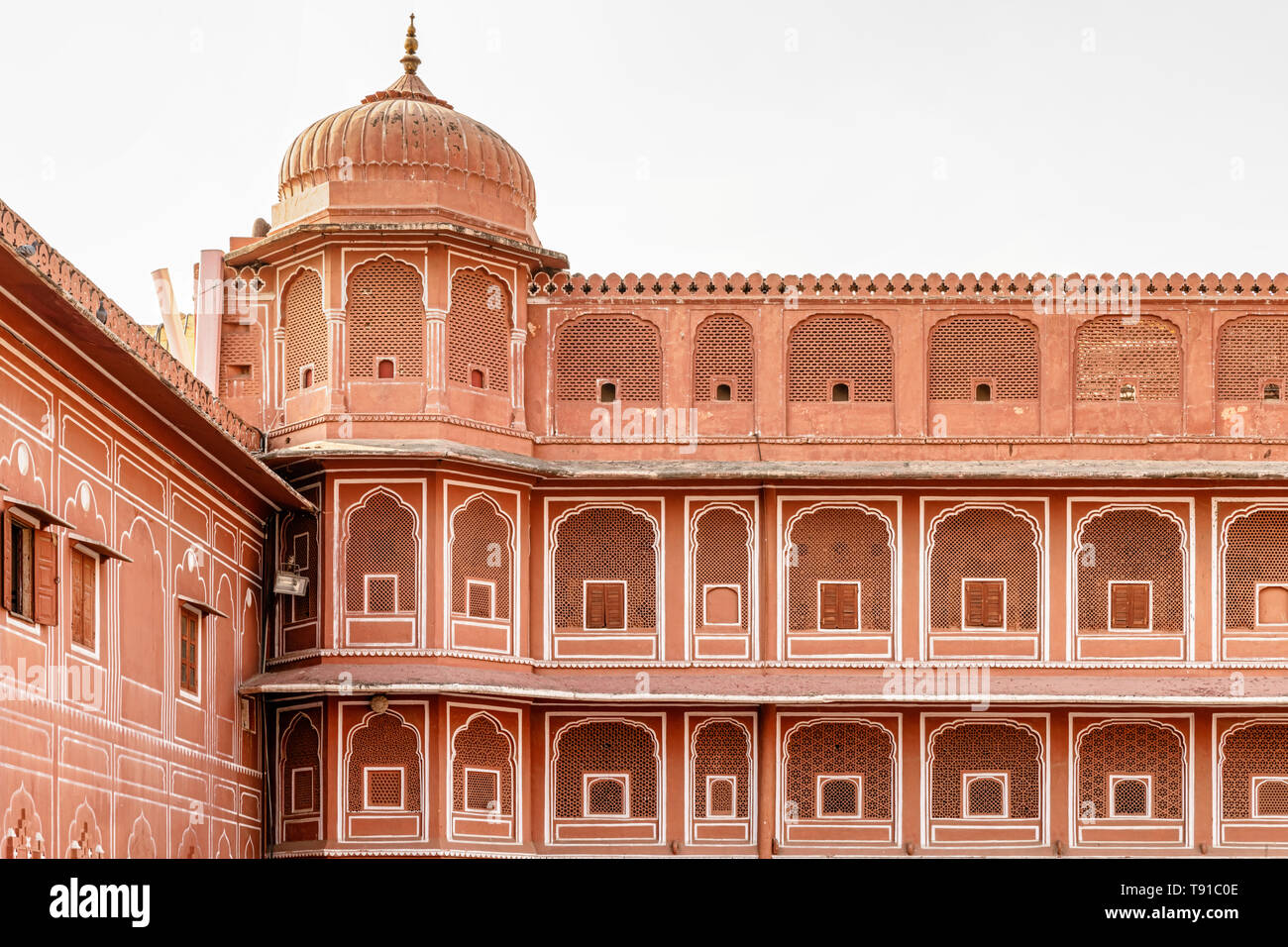 Facade of the buildings in The courtyard of Jaipur City Palace, Jaipur ...