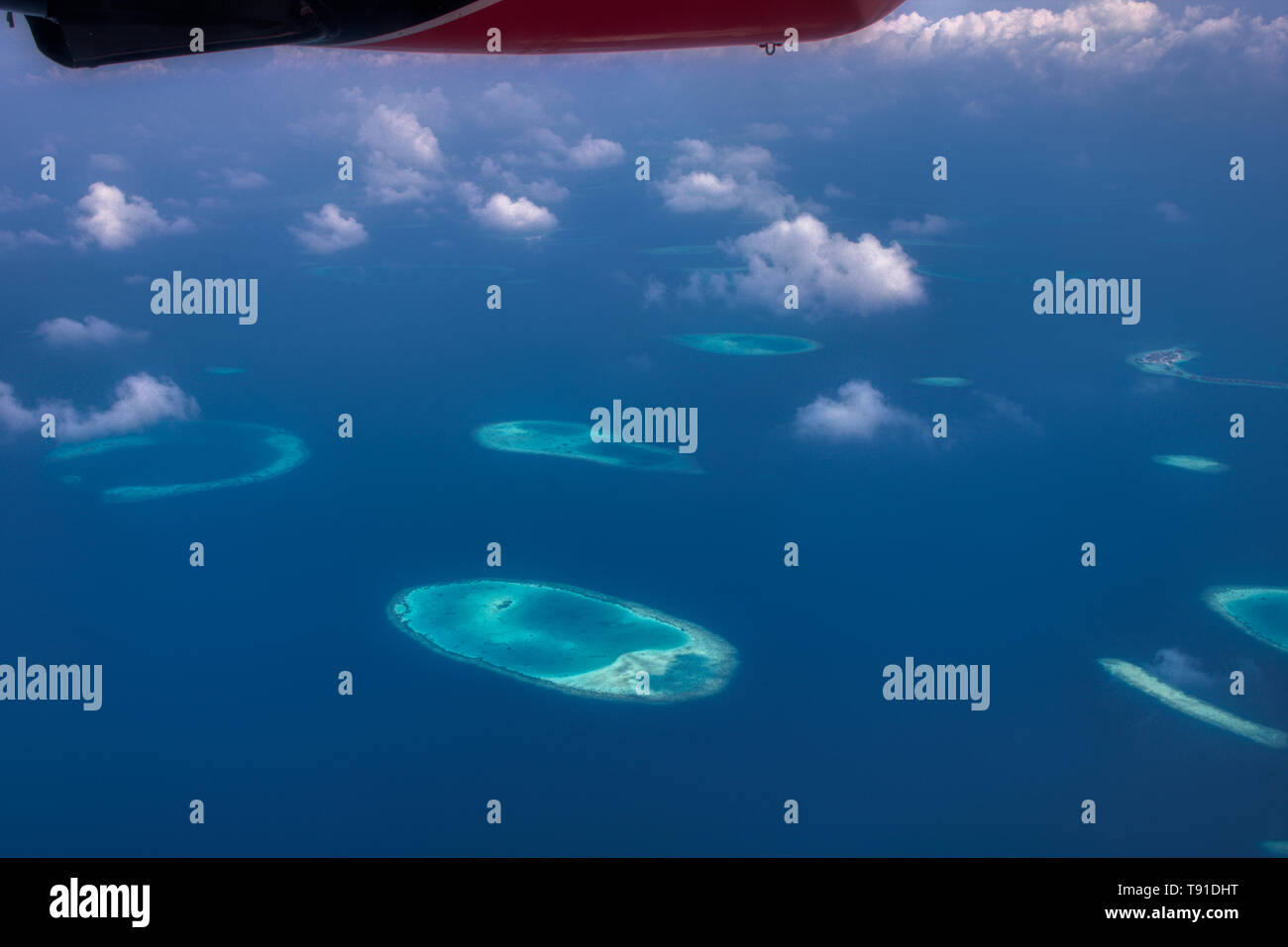 This unique image shows the Maldives photographed from a plane from ...