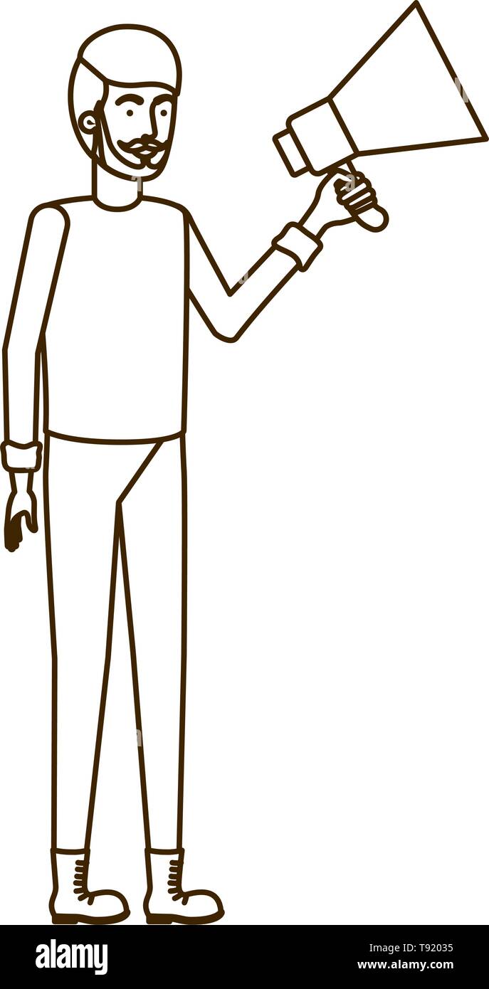 Avatar man megaphone icon hi-res stock photography and images - Alamy