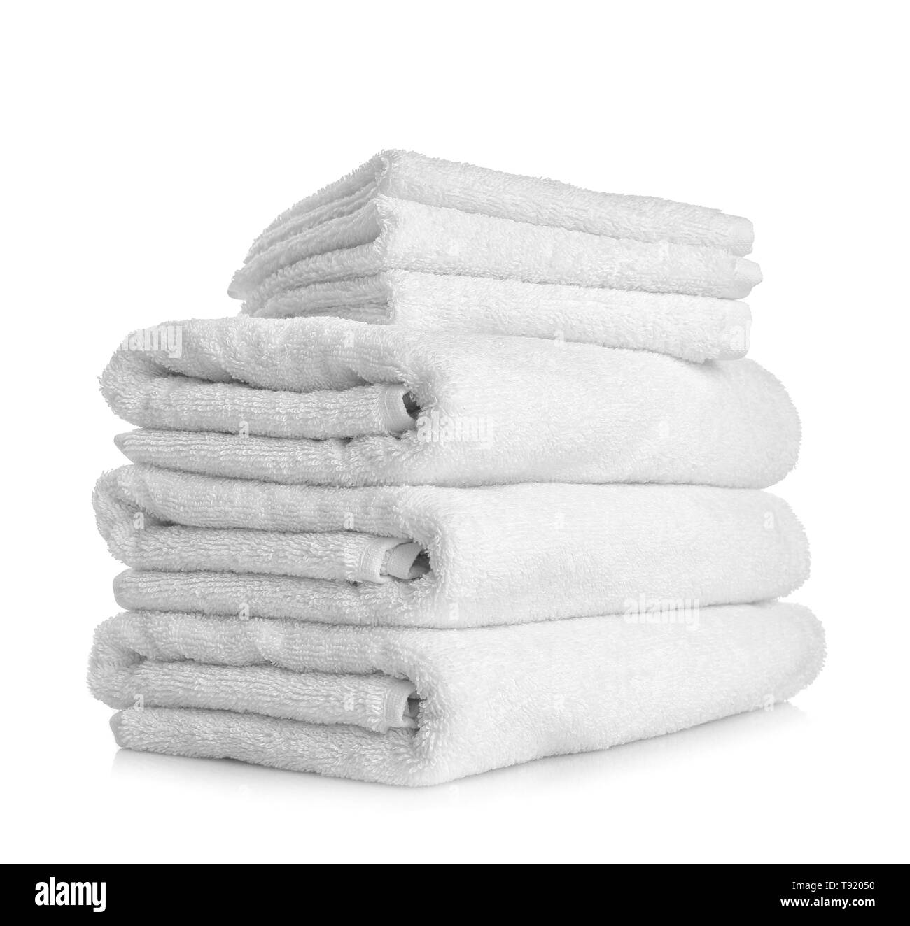 Stacked bath towels Black and White Stock Photos & Images - Alamy