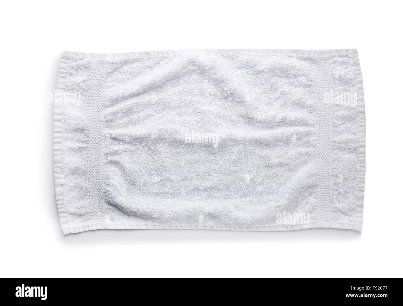 Clean soft towel on white background Stock Photo - Alamy