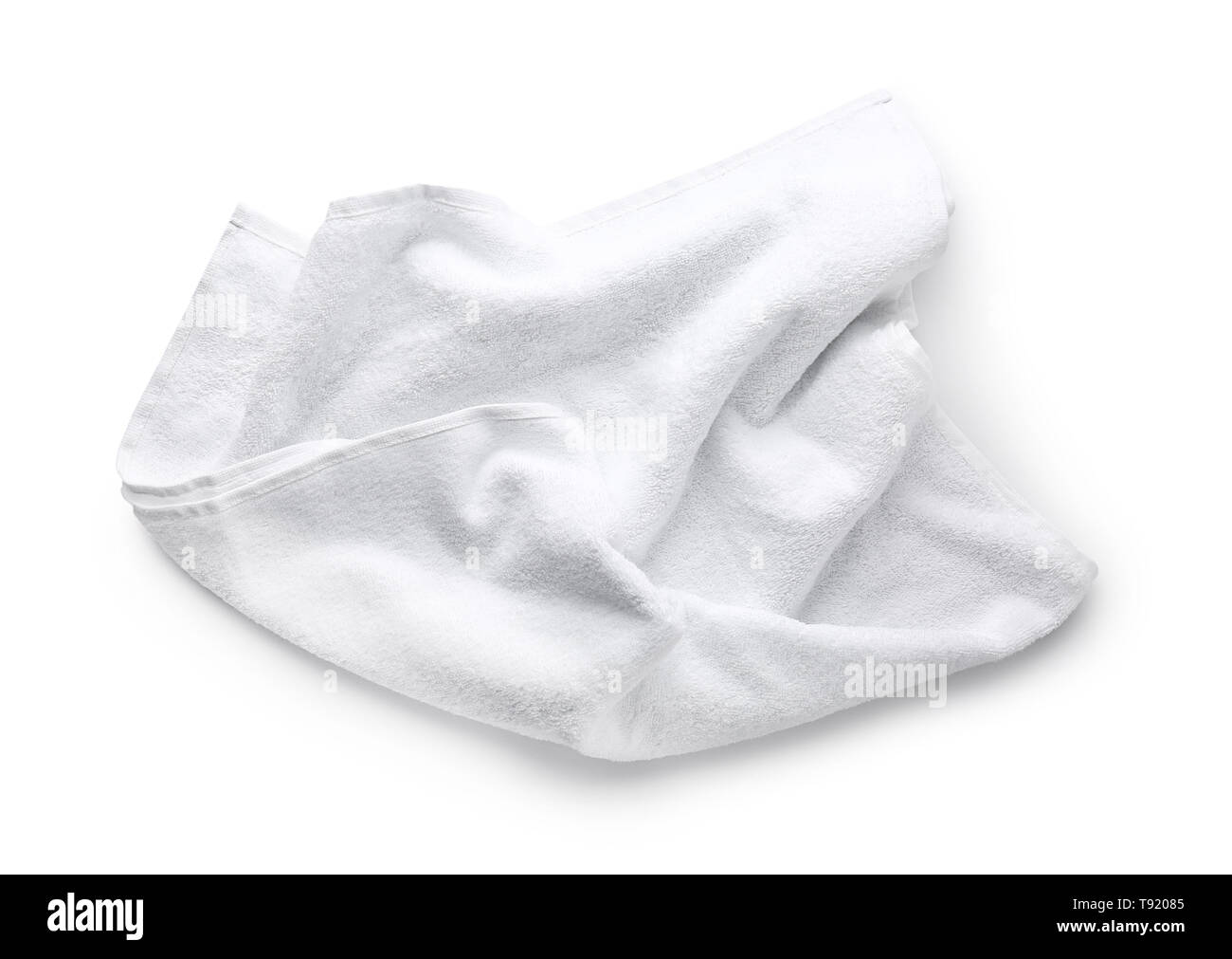 Clean soft towel on white background Stock Photo - Alamy