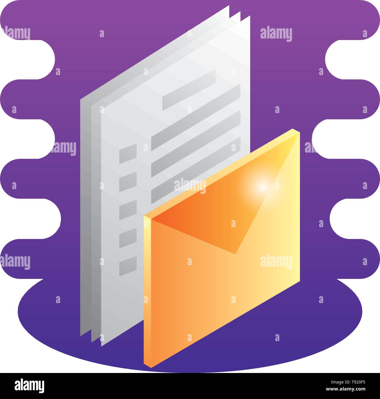 envelope mail data with documents vector illustration design Stock ...