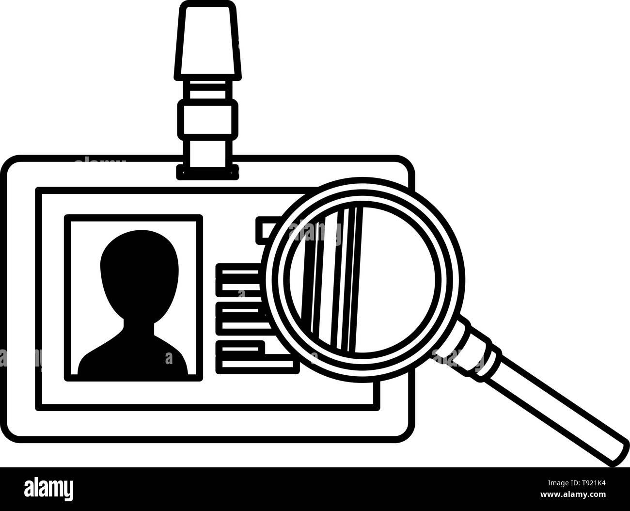 silhouette of identification card with white background Stock Vector ...