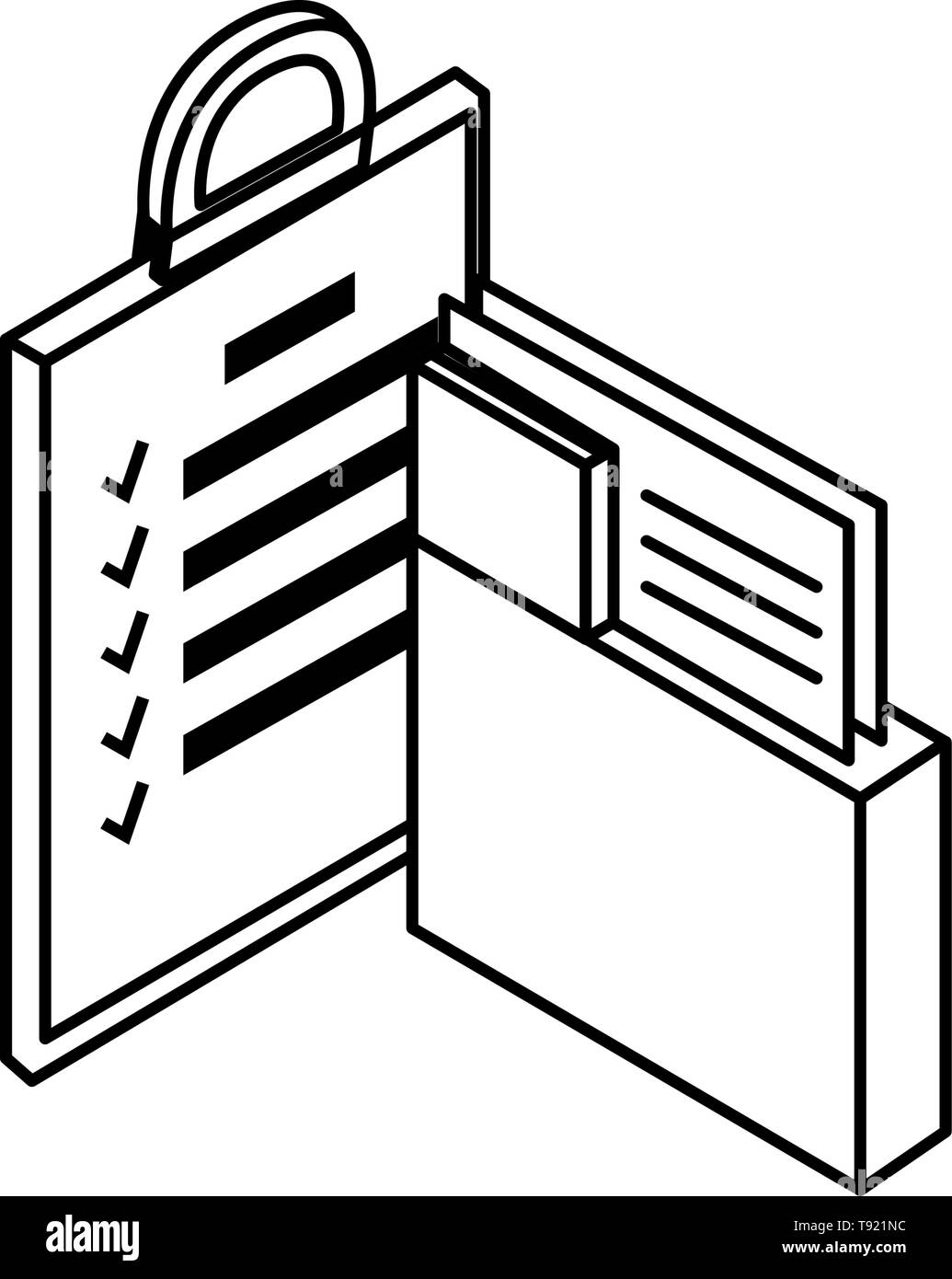 folder documents data with checklist vector illustration design Stock ...