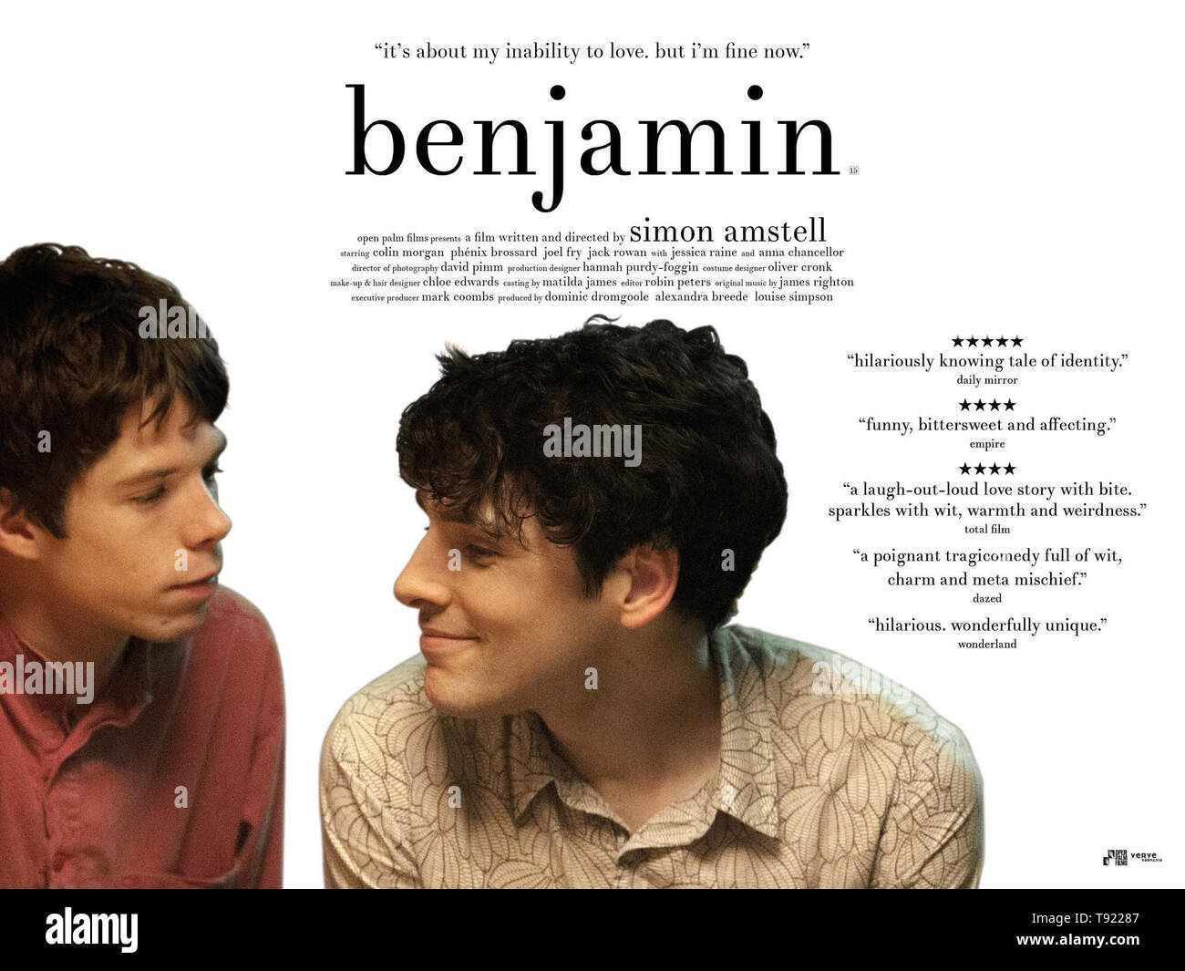 BENJAMIN, British poster, from left: Phenix Brossard, Colin Morgan ...
