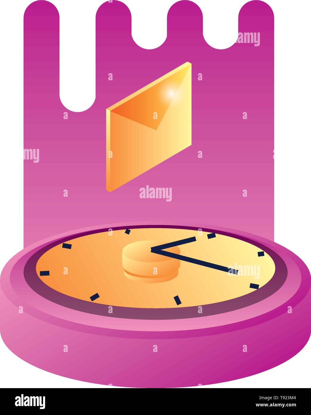 time clock with envelope mail vector illustration design Stock Vector ...