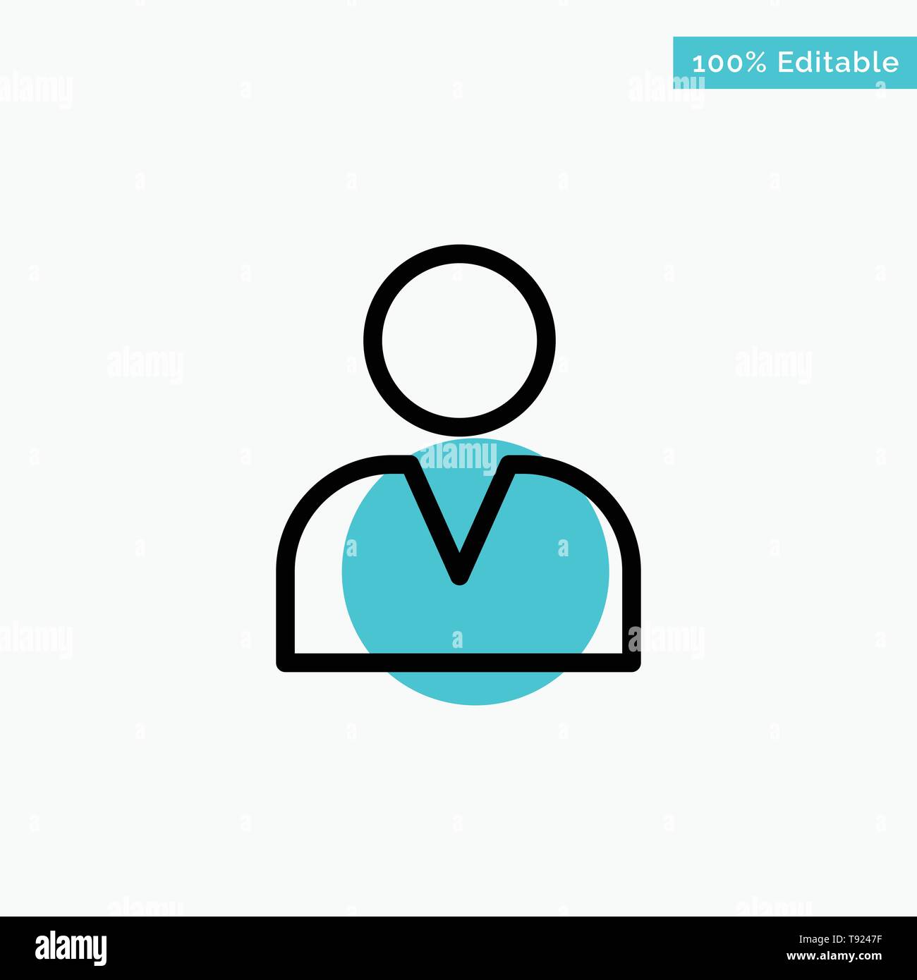 Administrator, Man, User turquoise highlight circle point Vector icon ...