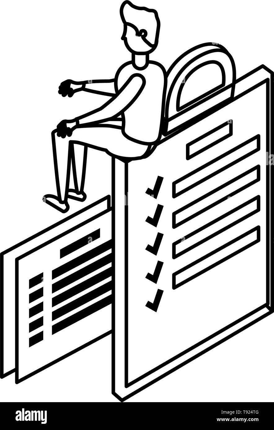 businessman worker with checklist vector illustration design Stock ...