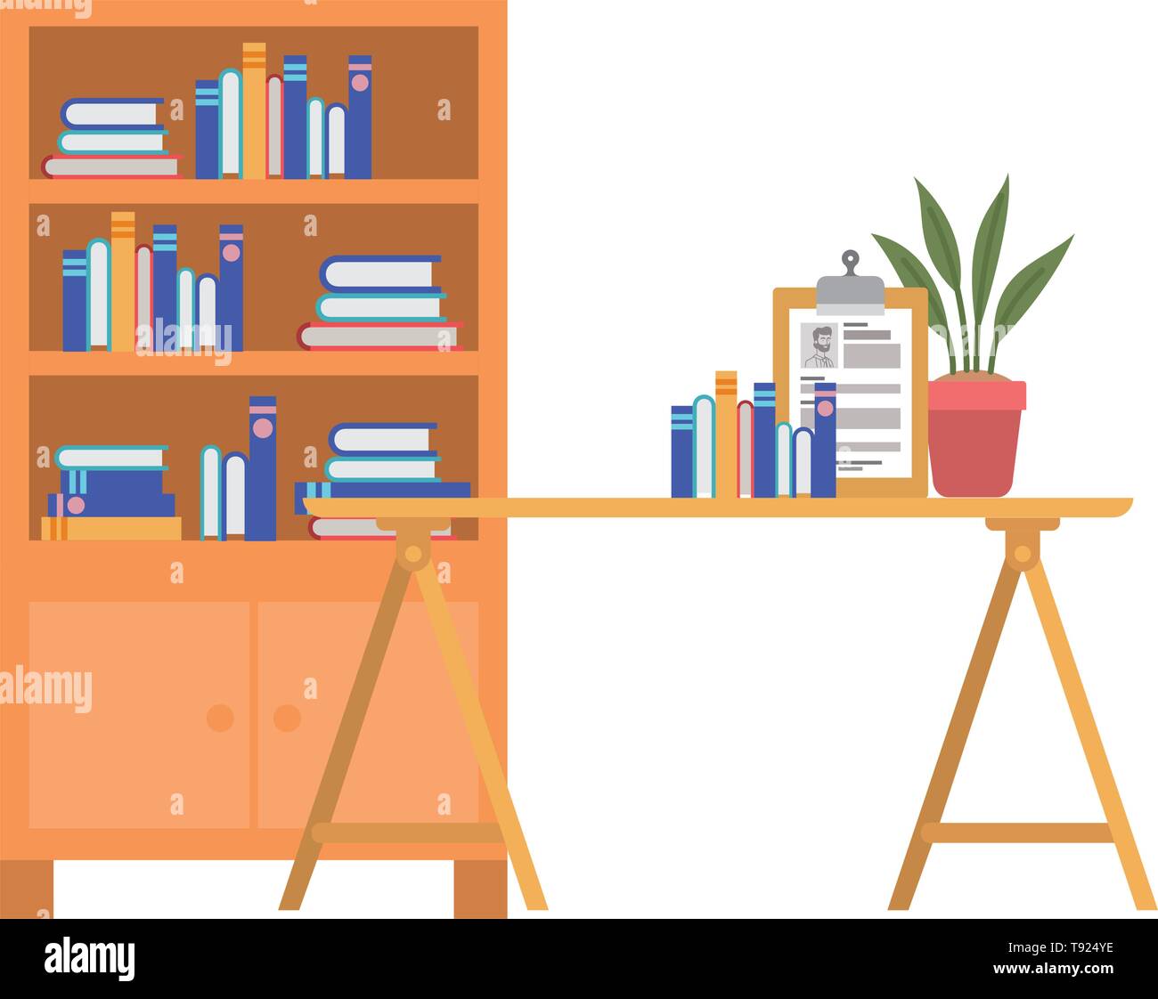 office desk with white background Stock Vector Image & Art - Alamy