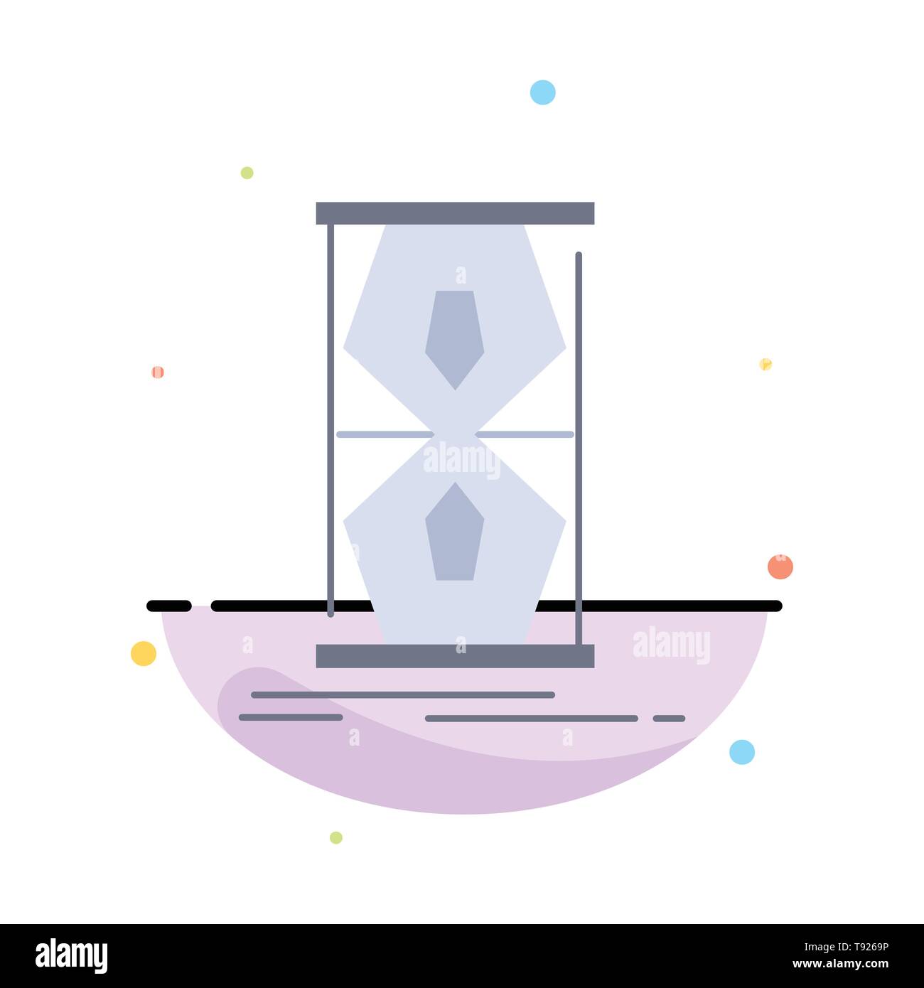 Access, clock, early, sand clock, time Flat Color Icon Vector Stock ...