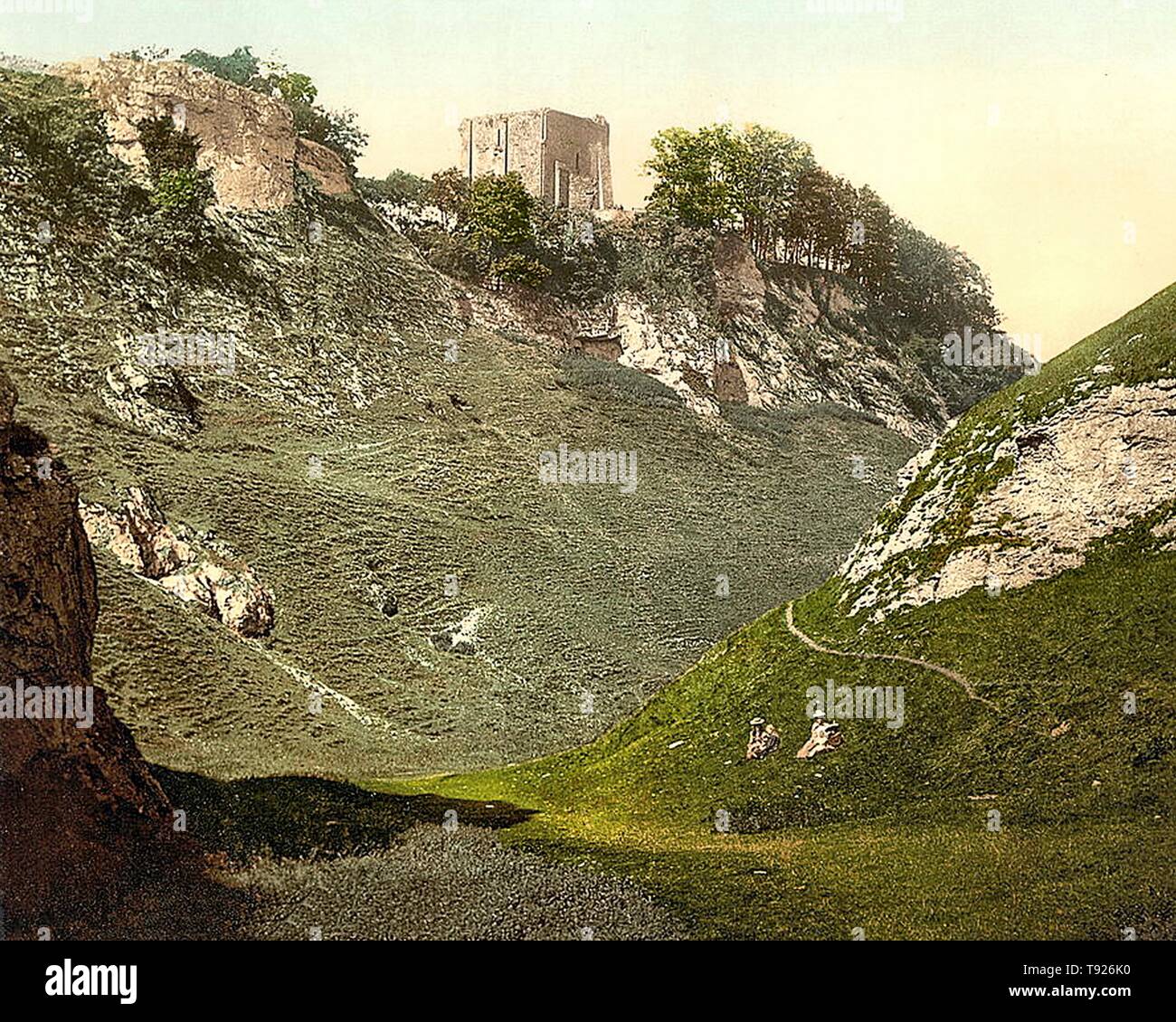 Peveril Castle, Castleton, Derbyshire, England Stock Photo - Alamy