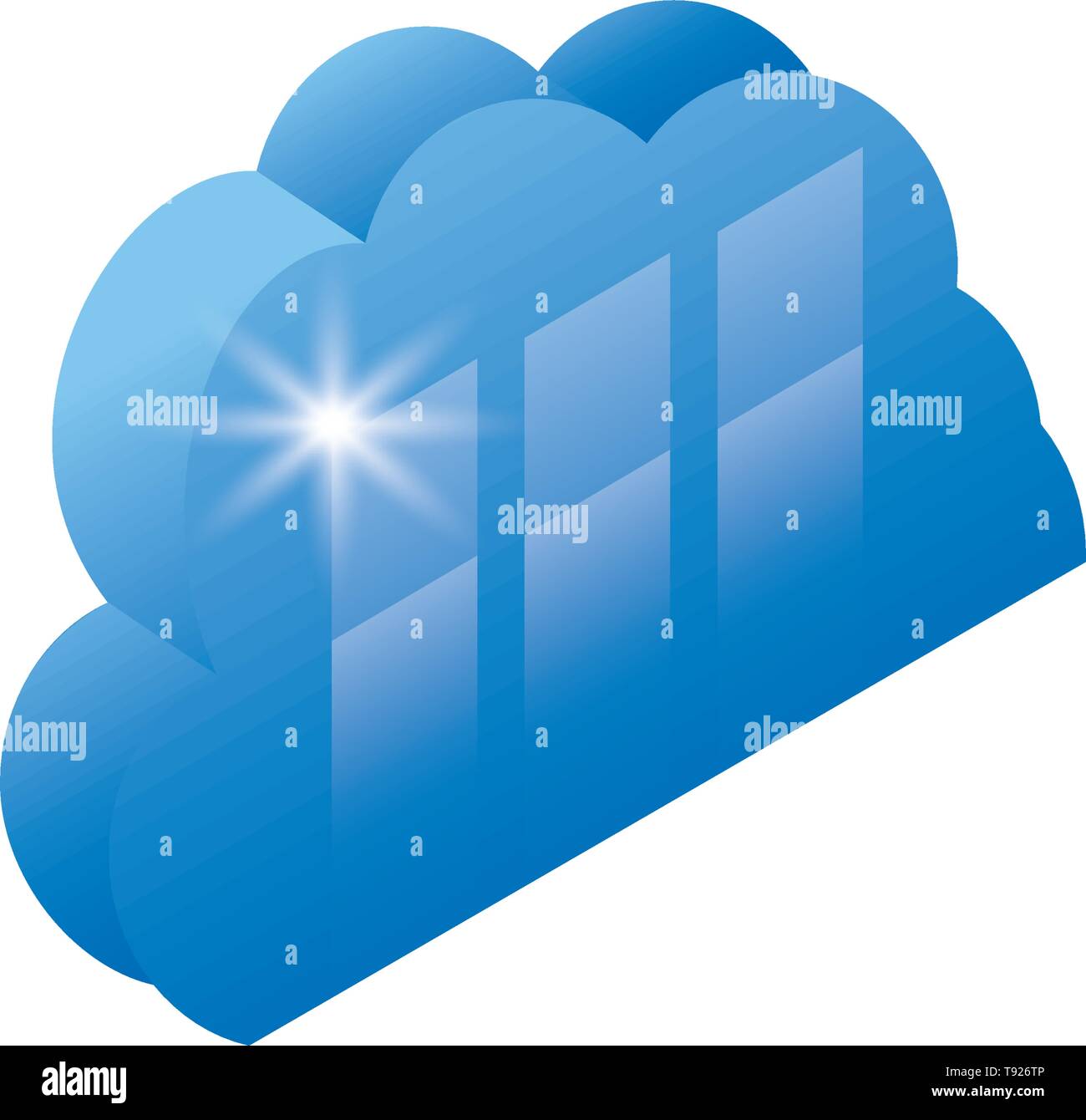 Cloud Computing Server Icon Vector Illustration Design Stock Vector