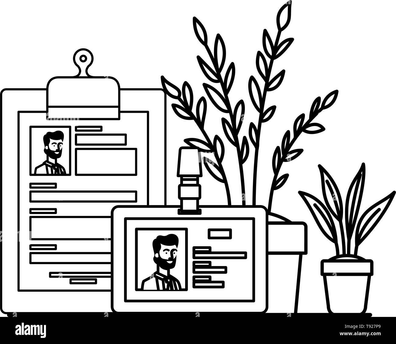 ID card and personal profile on white background Stock Vector Image ...