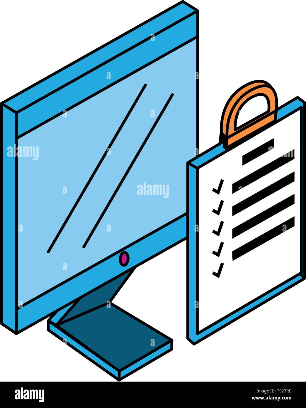 desktop computer with checklist vector illustration design Stock Vector ...