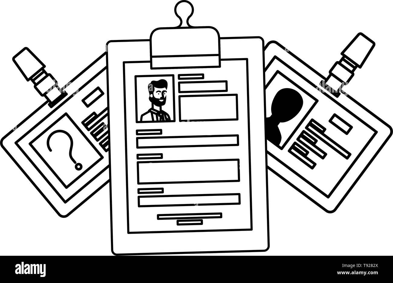 ID card and personal profile on white background Stock Vector Image ...