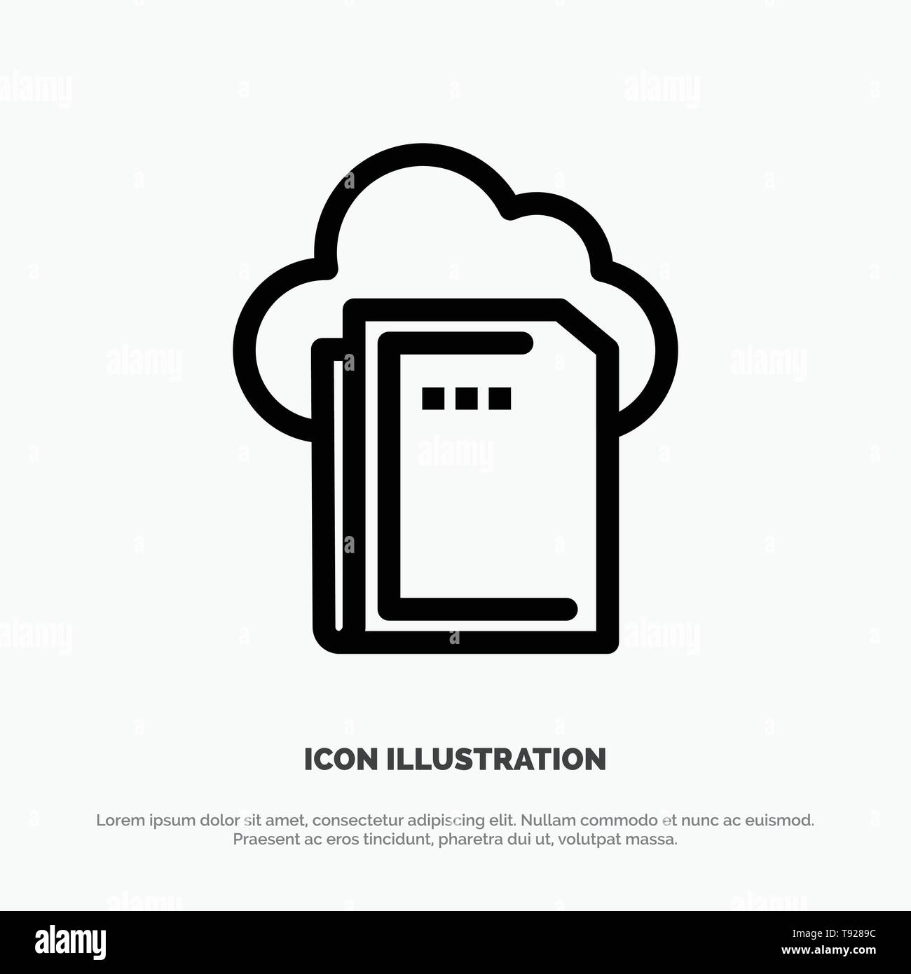 Cloud File Data Computing Vector Line Icon Stock Vector Image And Art