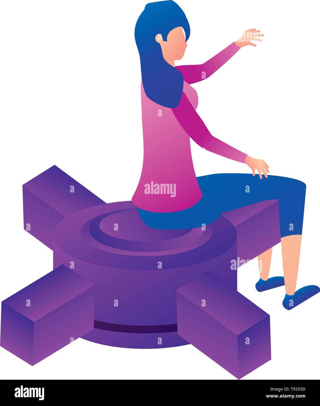 Young girl in platform Stock Vector Images - Alamy