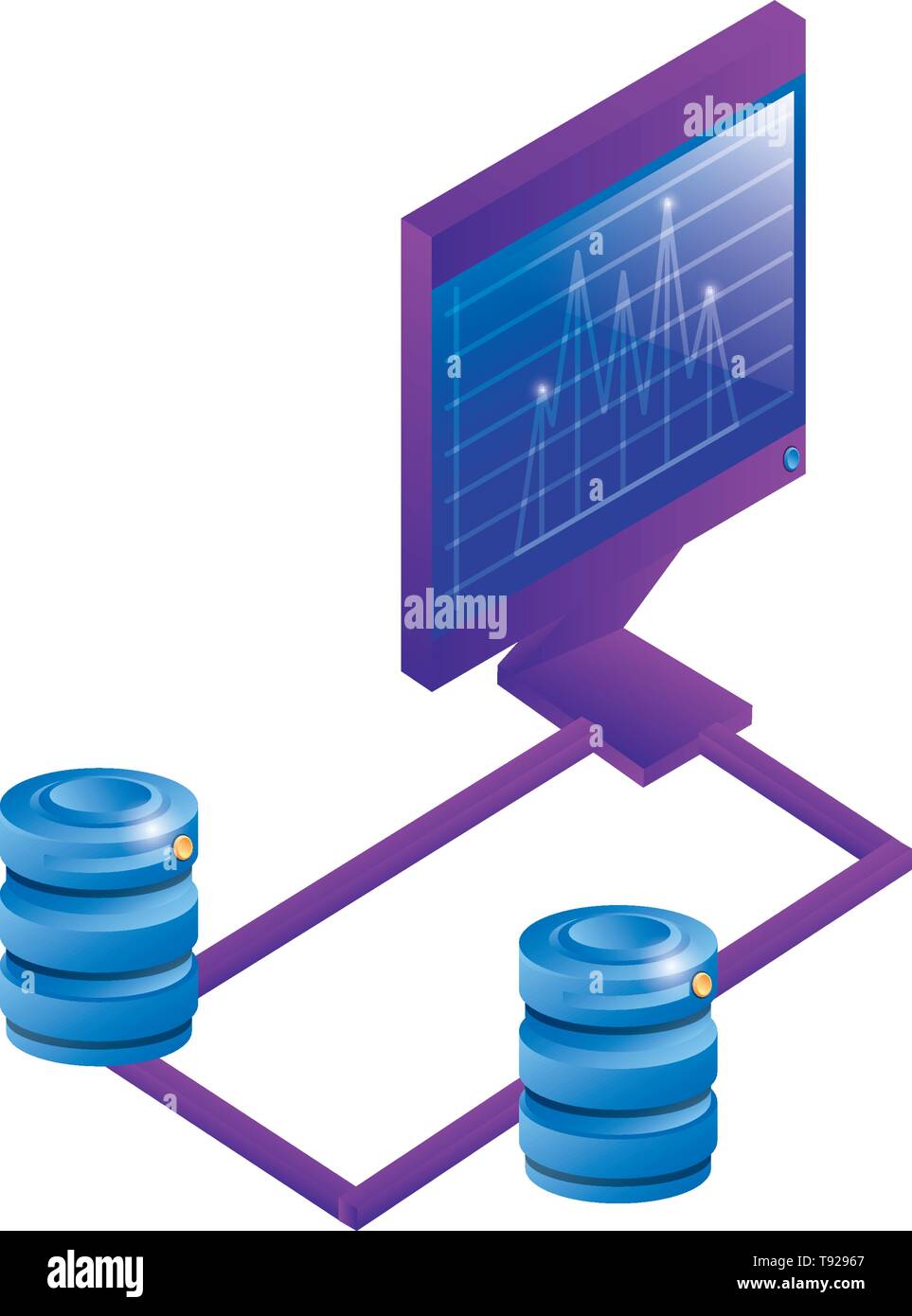 desktop computer with data center disks vector illustration design Stock Vector Image & Art - Alamy