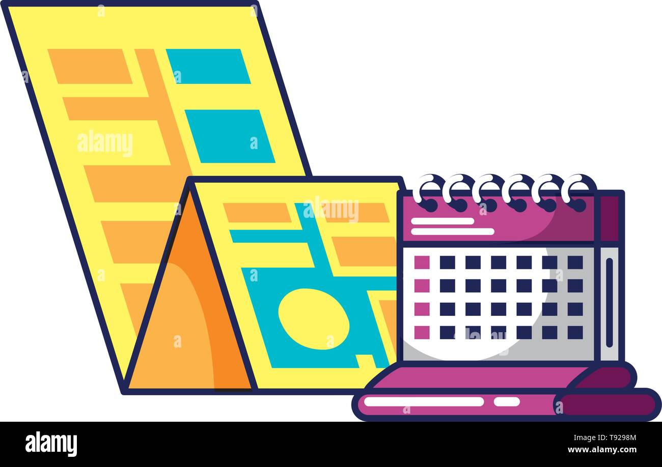 calendar reminder with map guide location vector illustration design ...