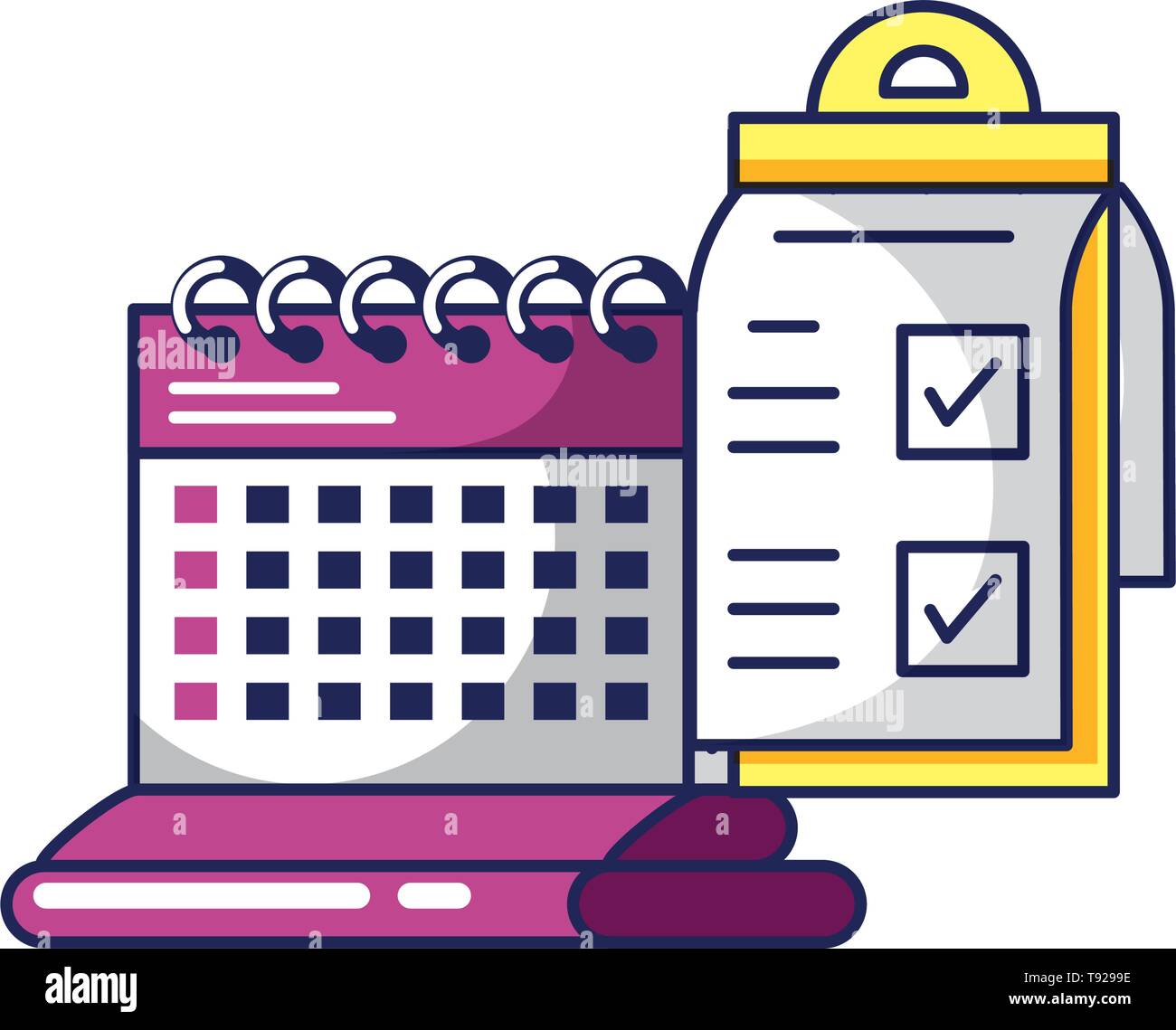 calendar reminder with checklist clipboard vector illustration design ...