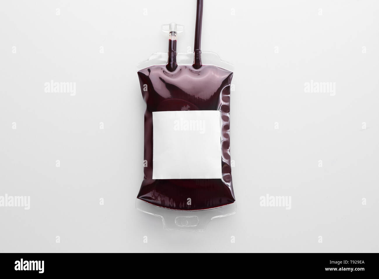 Blood pack for transfusion on white background Stock Photo - Alamy