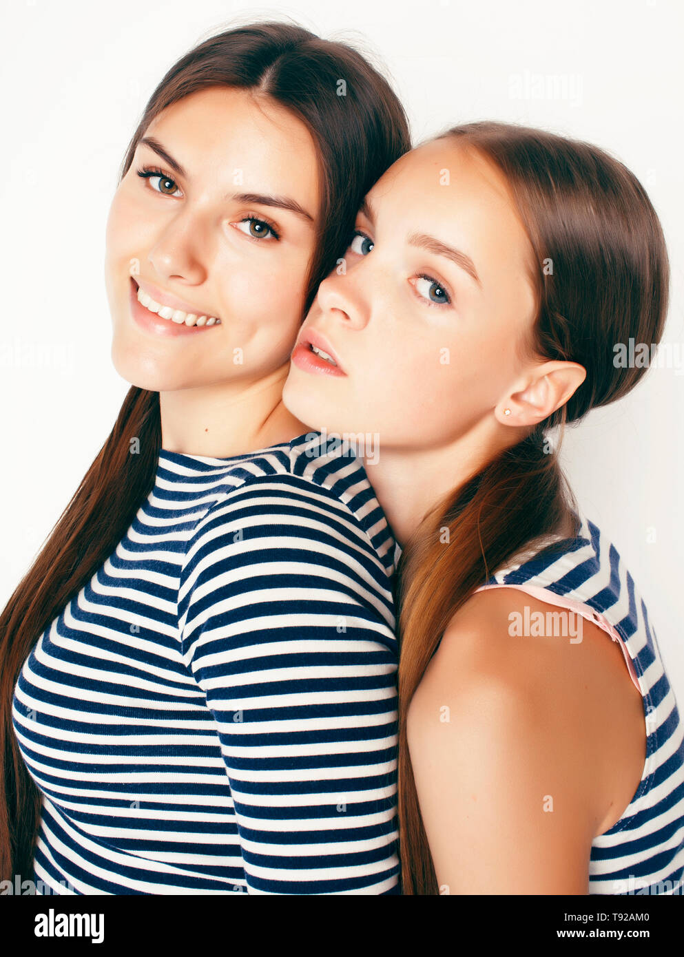 best friends teenage girls together having fun, posing emotional on ...