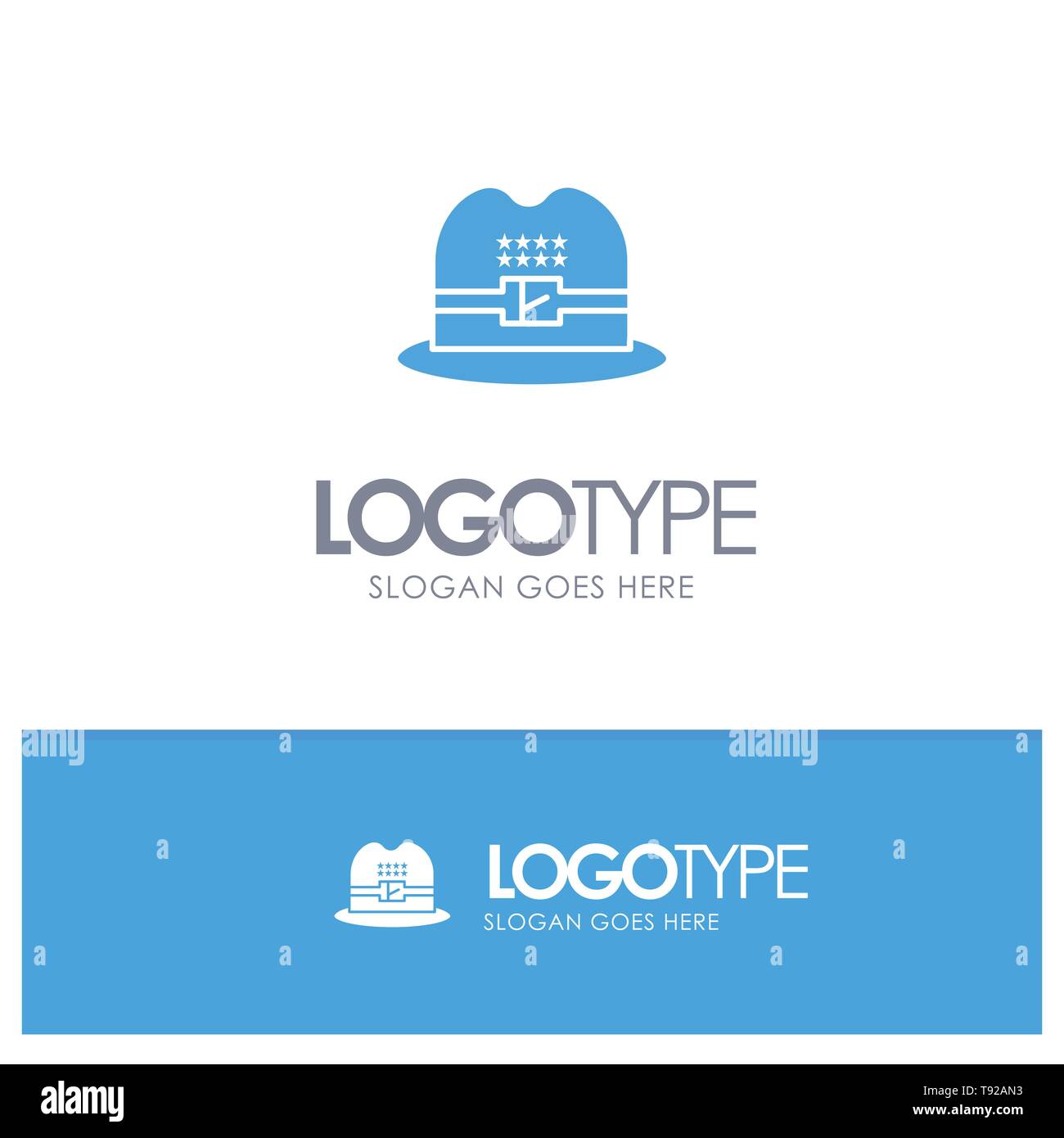 Hat, Cap, American Blue Solid Logo with place for tagline Stock Vector ...